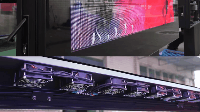 Dual-sided LED billboard with thermal management system for snow ...